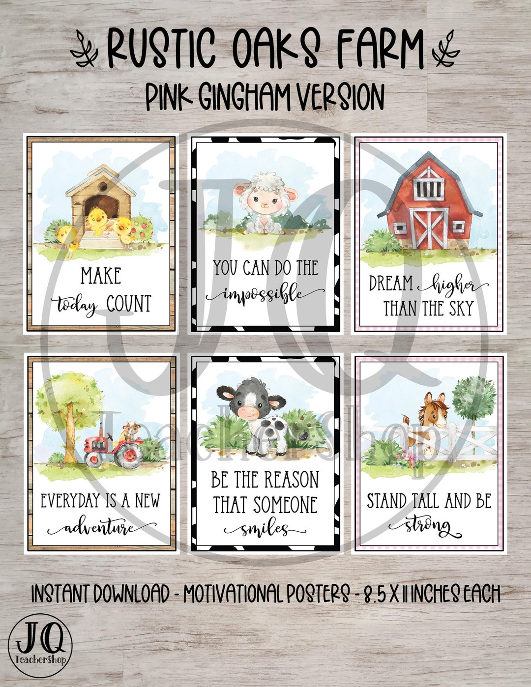 Printable Motivational Farm Theme Classroom Posters, Instant Download ...