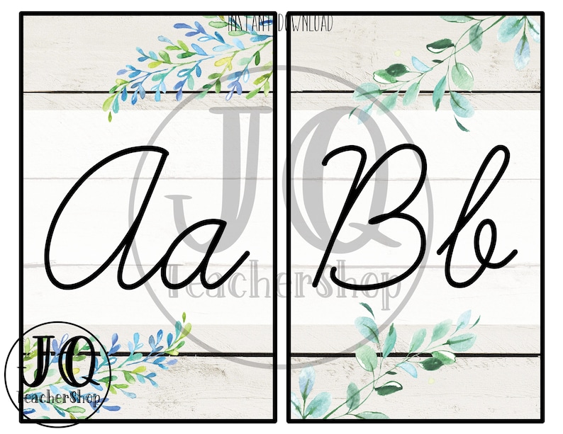 Printable Cursive Alphabet Wall Poster Classroom Decor - Etsy Printable Cursive Alphabet Wall Poster Classroom Decor - Etsy