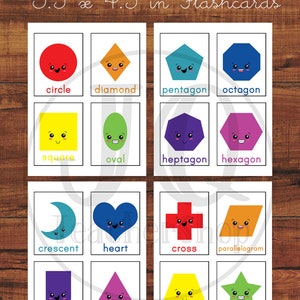 Printable Rainbow Colored Flash Cards Cute Faces Shape Flash - Etsy