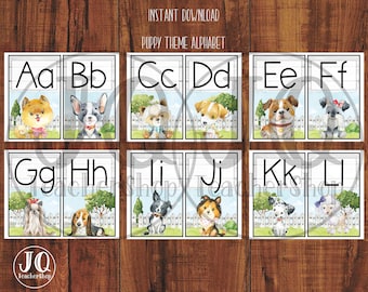 Printable Puppy Theme Alphabet Wall Posters Classroom Decor - Etsy