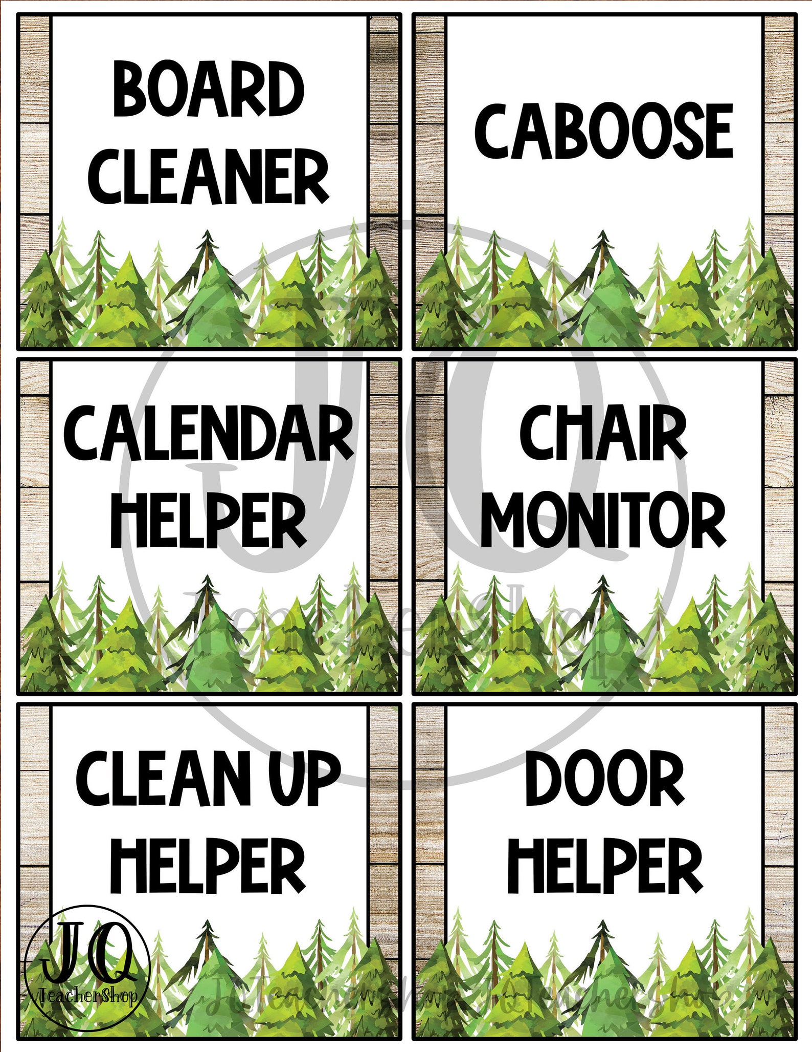 Printable Woodland Theme Classroom Decor, Classroom Jobs, Forest Theme ...