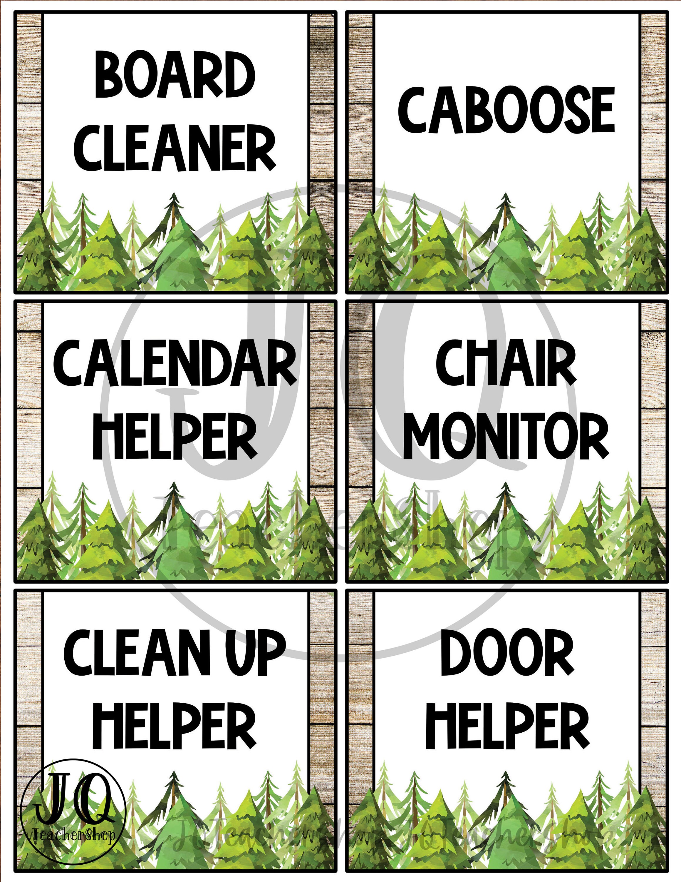 Printable Woodland Theme Classroom Decor, Classroom Jobs, Forest Theme ...