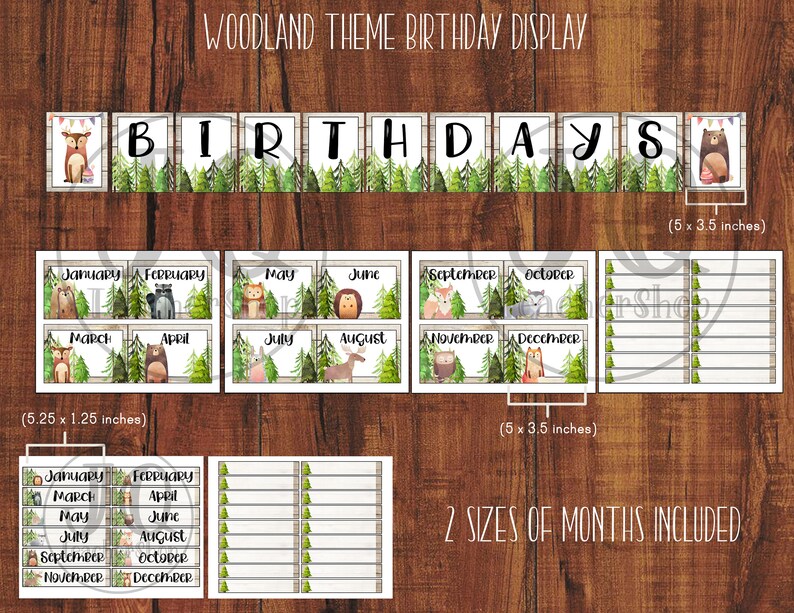 Printable Woodland Class Birthday Display Woodland Theme - Etsy