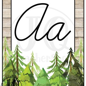 Printable Full Page Alphabet, Classroom Decor, Woodland Theme, Forest ...