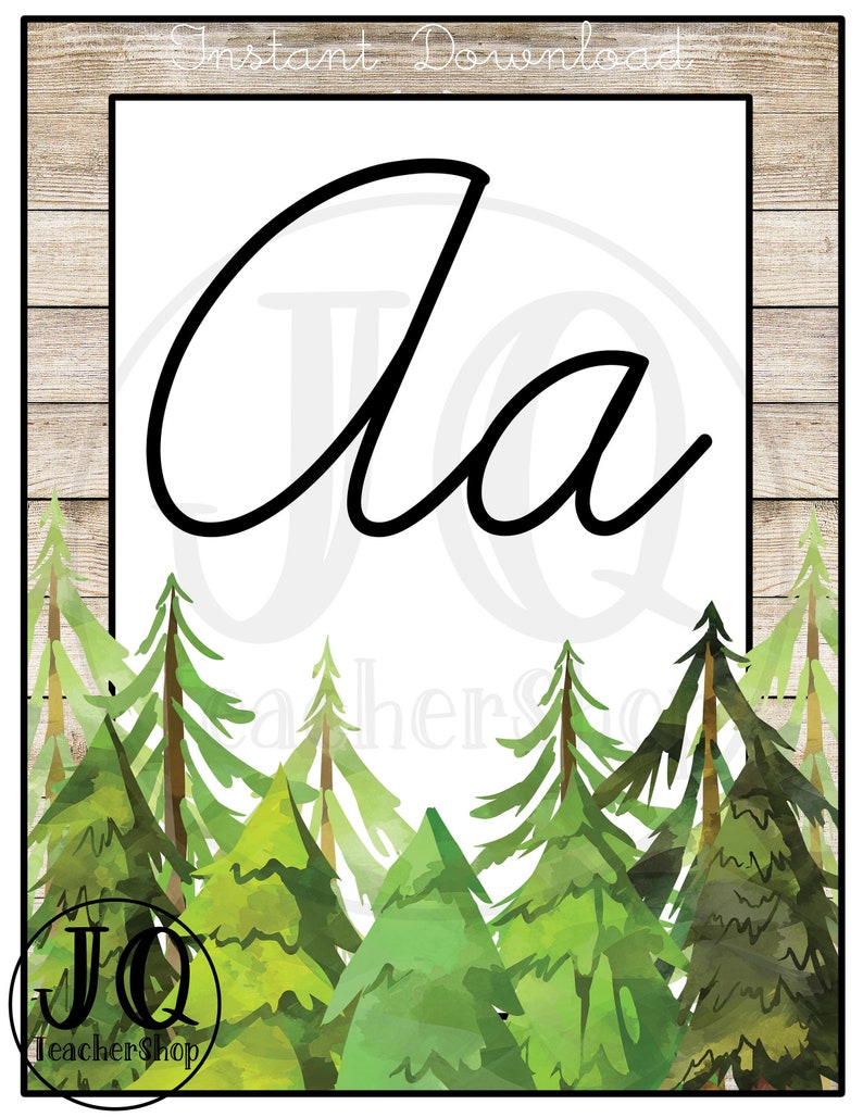 Printable Full Page Alphabet, Classroom Decor, Woodland Theme, Forest ...