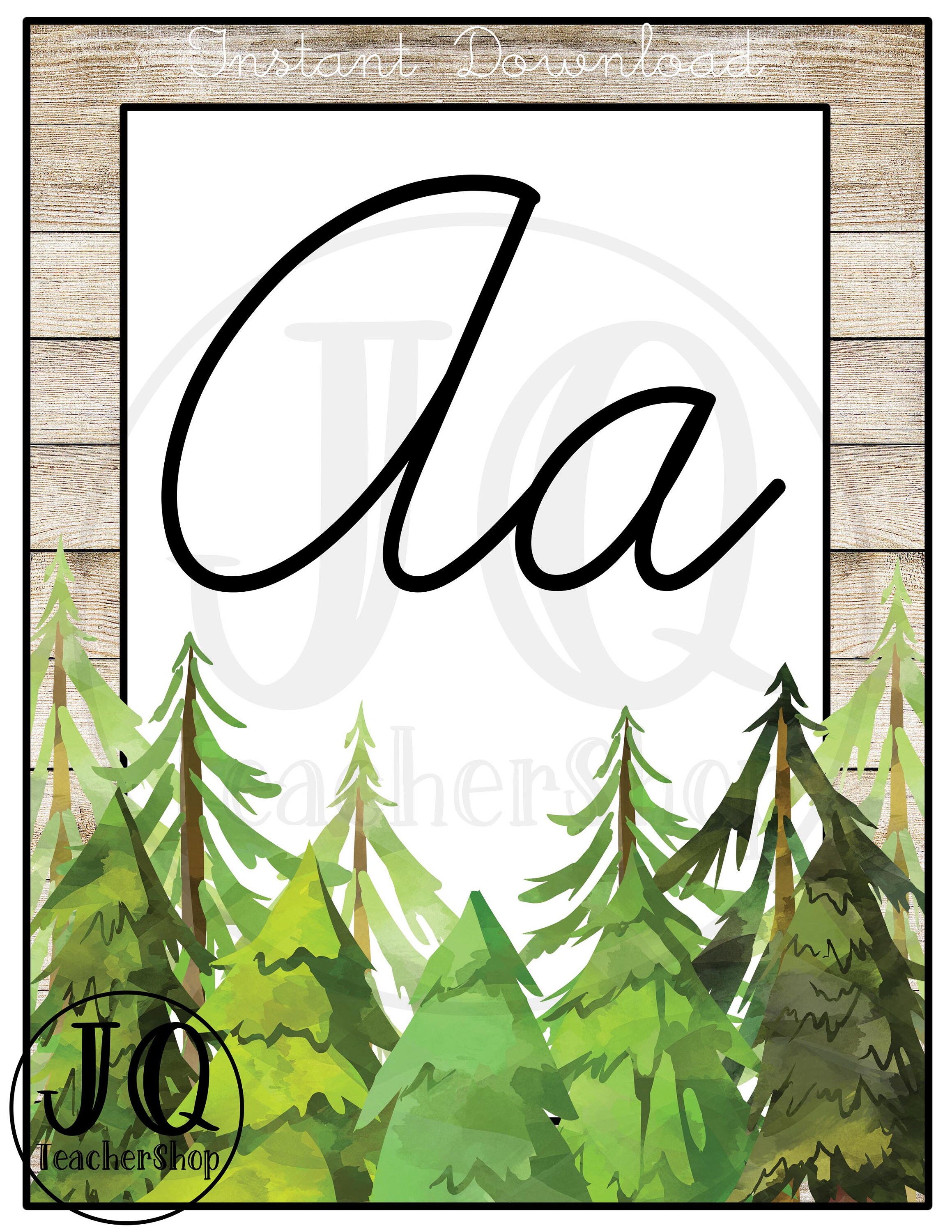 Printable Full Page Alphabet, Classroom Decor, Woodland Theme, Forest ...