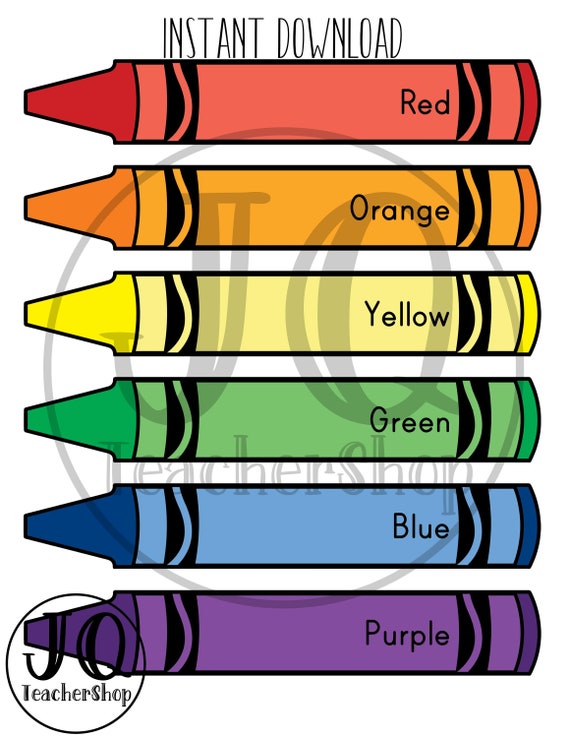 Colors Crayon Poster The Colors Crayon Educational Poster - 12x18 Inch ...