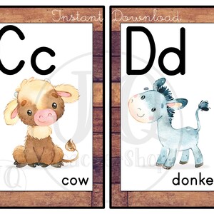 Printable, Farm Theme Alphabet Wall Posters, Classroom Decor, Farm ...