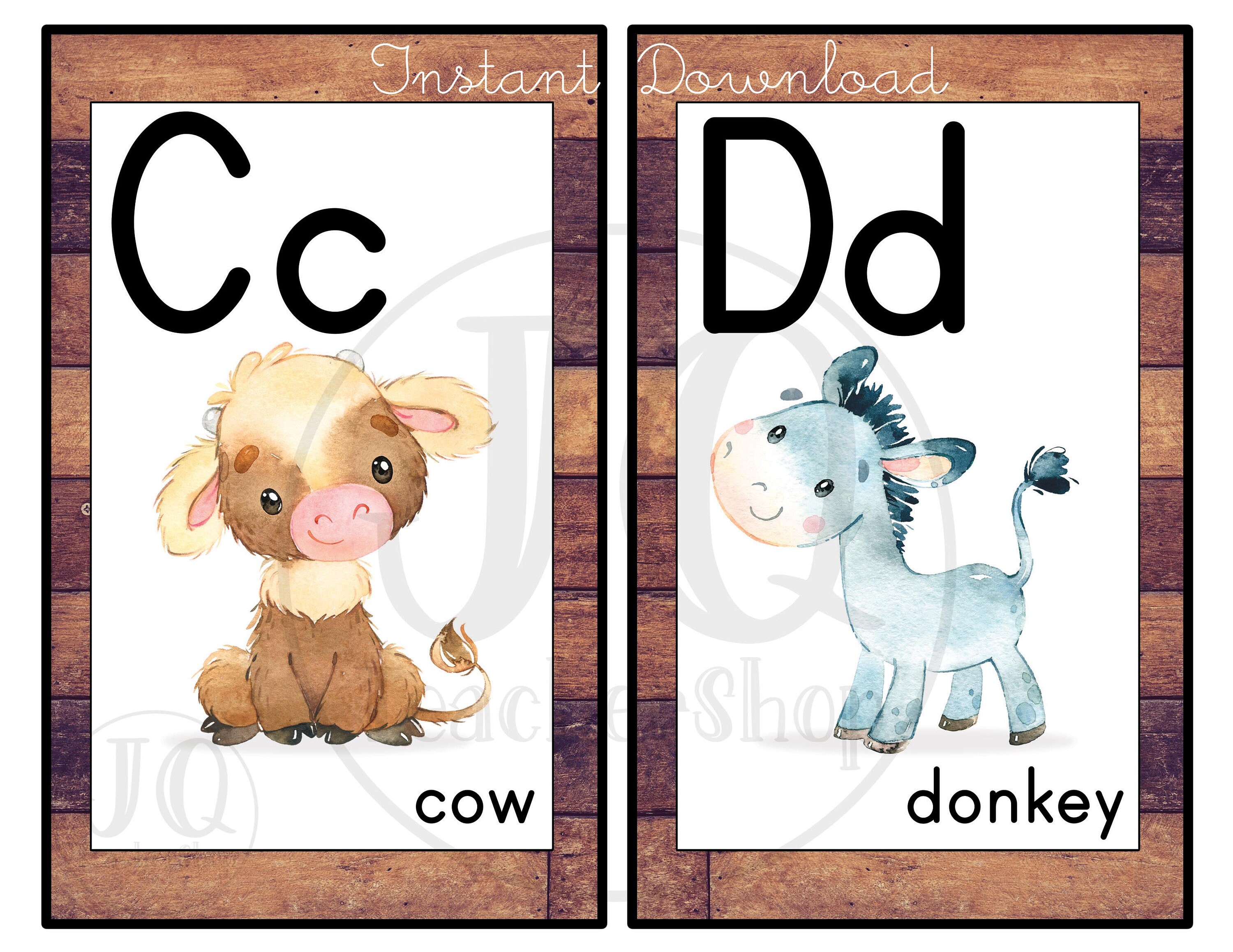 Printable Farm Theme Alphabet Wall Posters Classroom Decor | Etsy Australia
