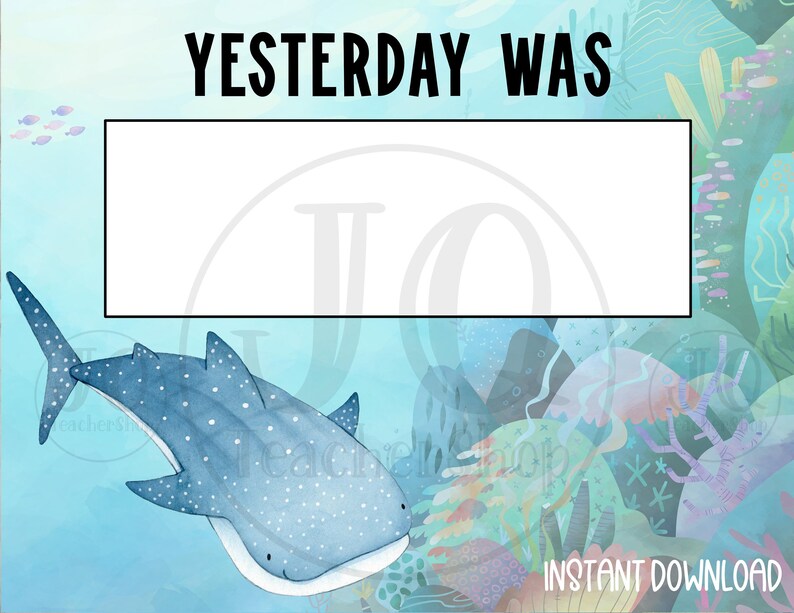 Printable Classroom Calendar Ocean Theme Classroom Classroom - Etsy