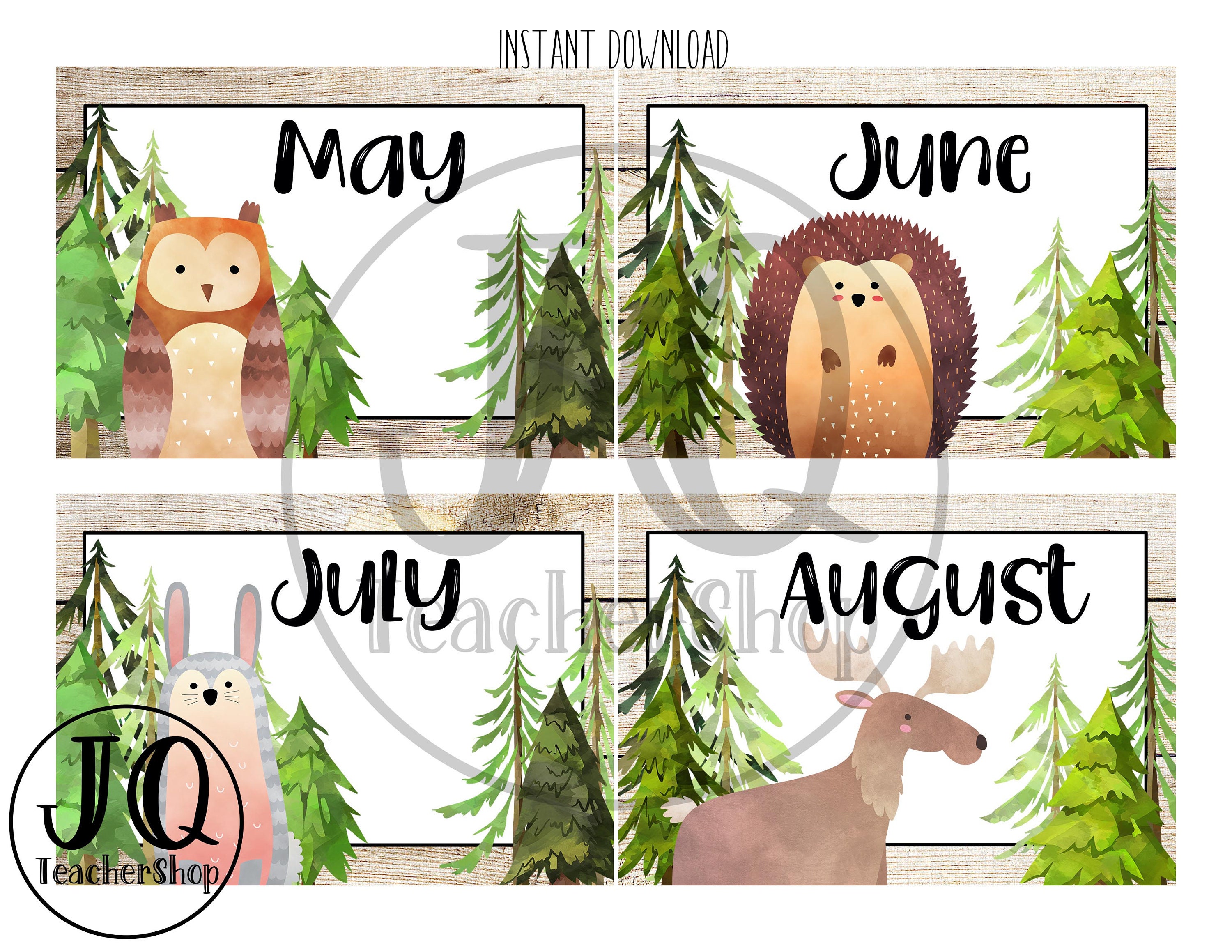 Printable Woodland Class Birthday Display Woodland Theme - Etsy