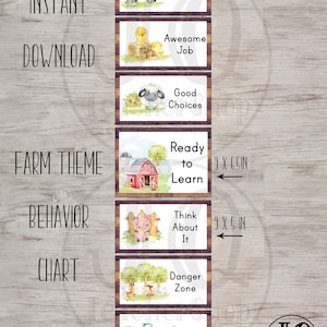 Printable Farm Theme Behavior Chart Classroom Behavior - Etsy