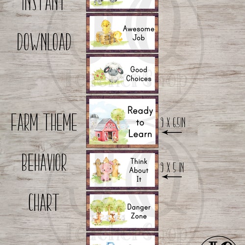 Printable Farm Theme Behavior Chart Classroom Behavior - Etsy