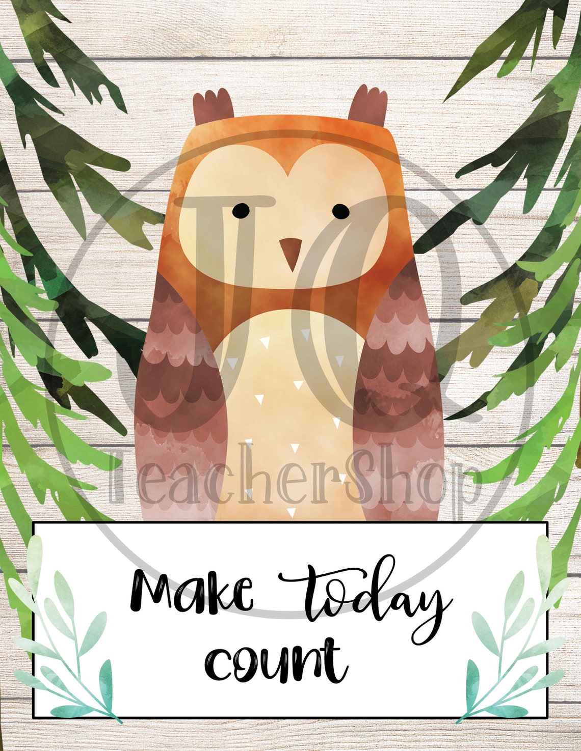 Printable Motivational Woodland Theme Classroom Posters, Instant ...