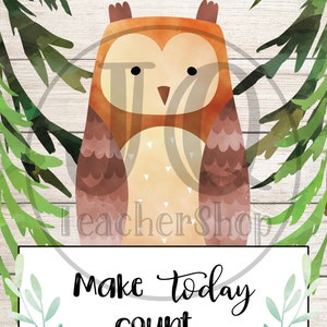 Printable Motivational Woodland Theme Classroom Posters, Instant ...