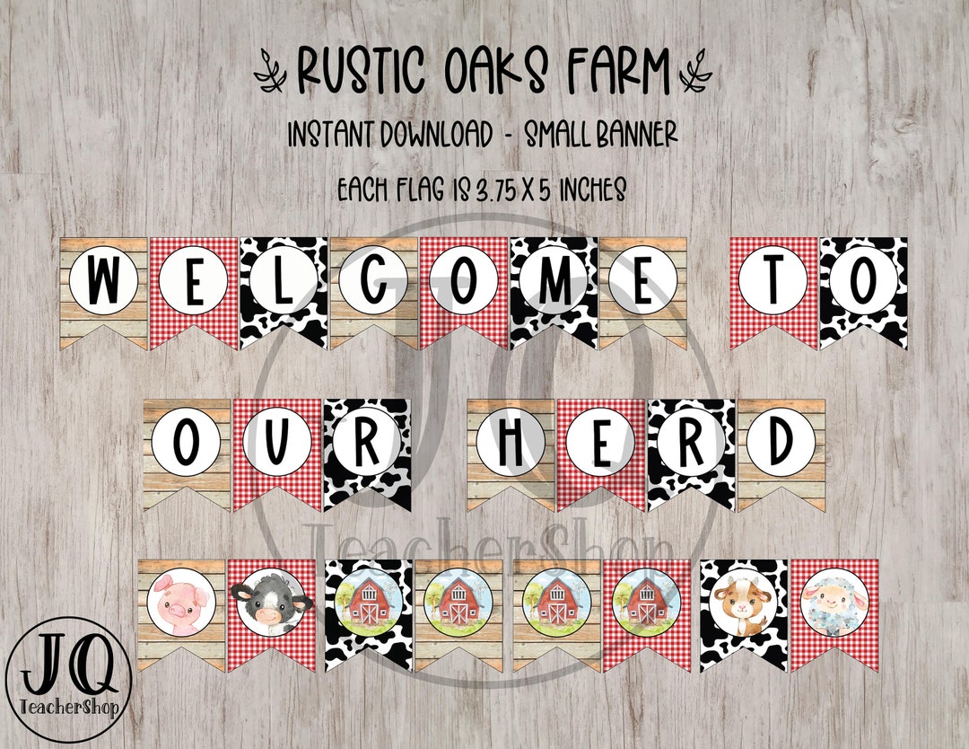 Printable Welcome to Our Herd Banner, Farm Theme, Farm Classroom ...