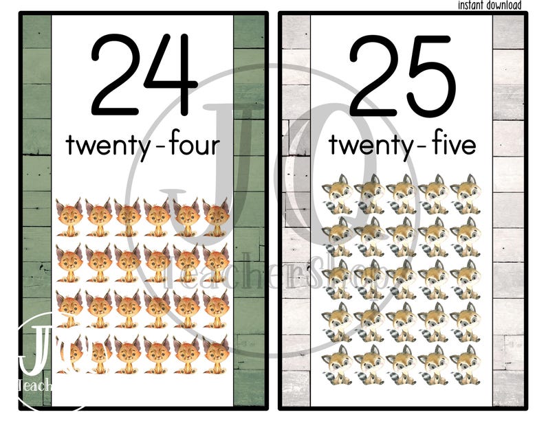 Woodland Animals Number Posters: Classroom Decor (numbers 0-30 ...