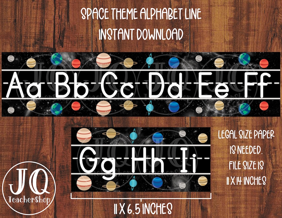 Printable Space Alphabet, Alphabet Line, Classroom Alphabet Border ...