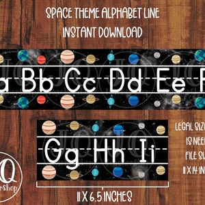 Printable Space Alphabet, Alphabet Line, Classroom Alphabet Border ...