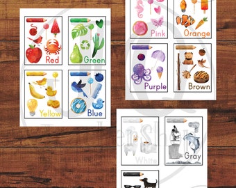 Color Flash Cards - Etsy