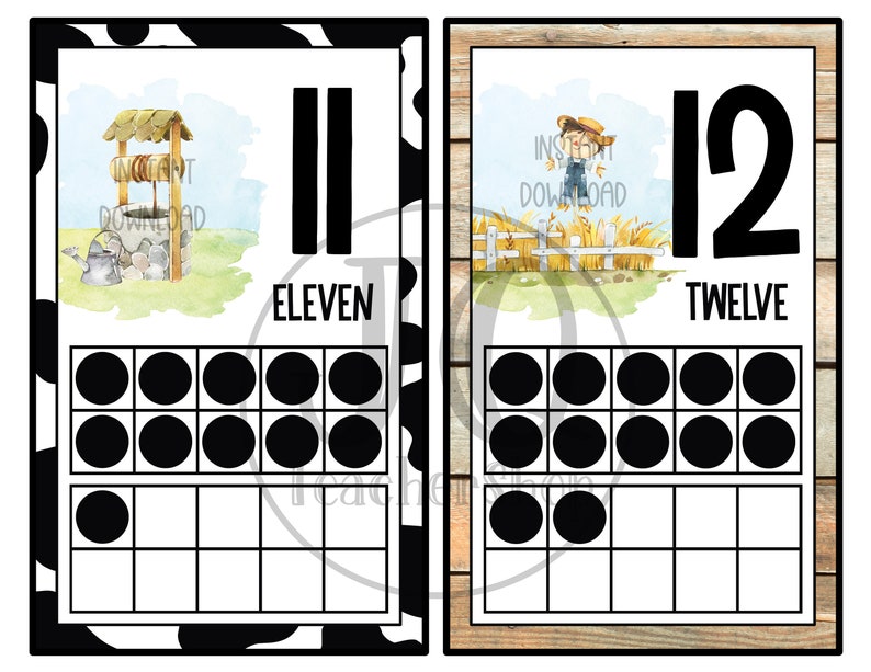 Printable Farm Theme Numbers, Tens Frame, Farm Theme Classroom Decor ...