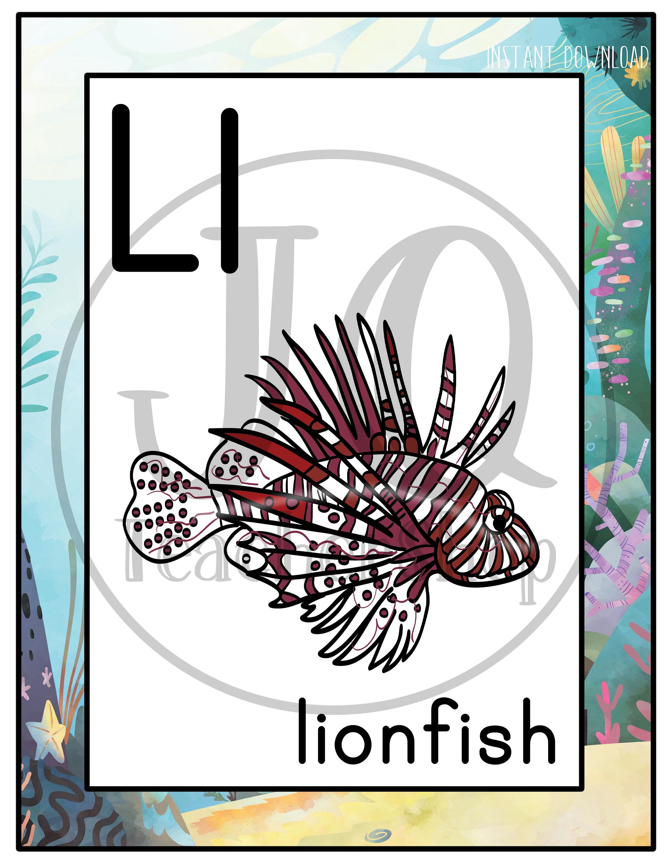 Printable Alphabet Wall Poster, Ocean Theme Classroom Decor, Ocean ...