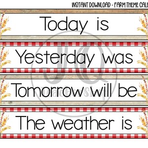 Printable Classroom Calendar, Farm Theme Classroom, Classroom Decor ...