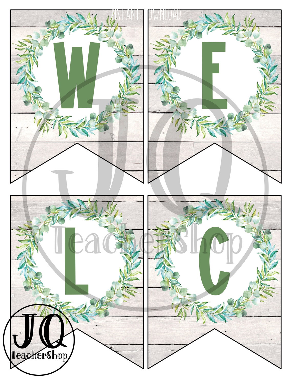 Printable Welcome Banner, Greenery Theme, Nature Theme Classroom Decor ...