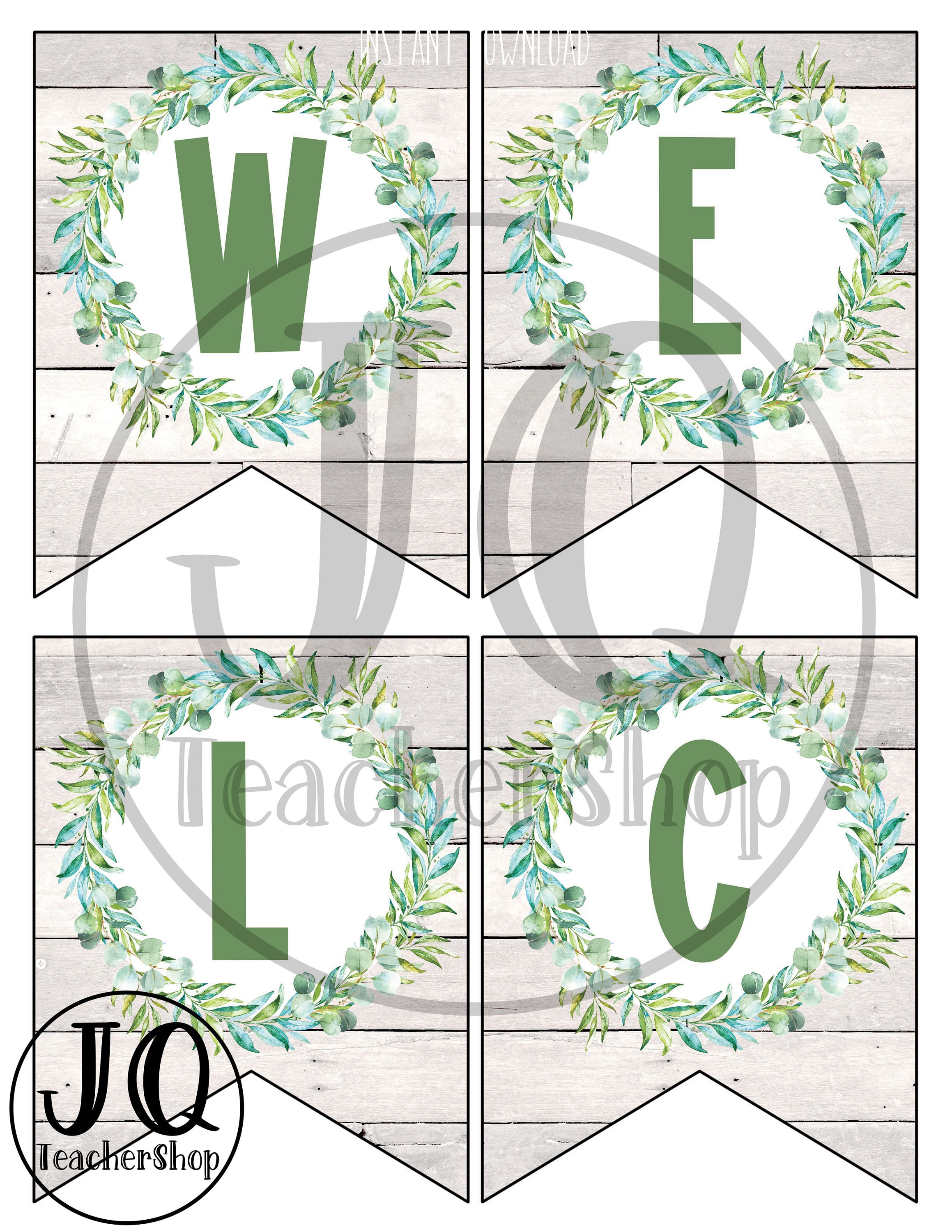 Printable Welcome Banner Greenery Theme Nature Theme - Etsy