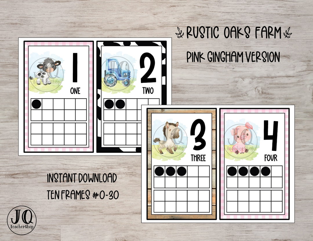Printable Farm Theme Numbers, Tens Frame, Farm Theme Classroom Decor ...