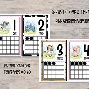 Printable Farm Theme Numbers, Tens Frame, Farm Theme Classroom Decor ...