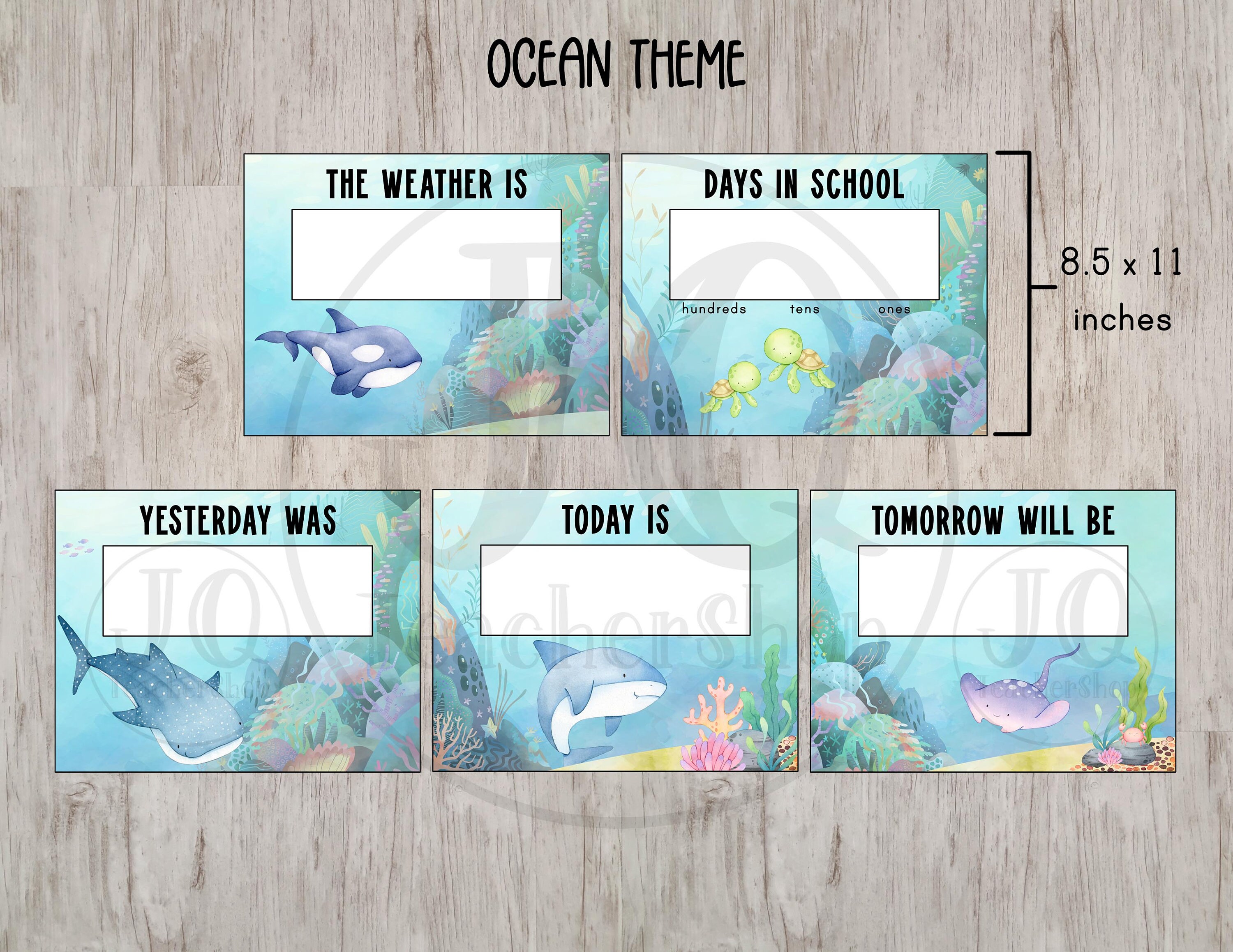 Printable Classroom Calendar, Ocean Theme Classroom, Classroom Decor ...