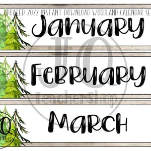 Printable Classroom Calendar Woodland Theme Classroom Wall - Etsy