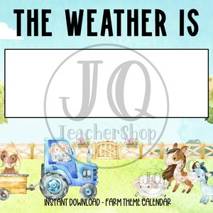 Printable Classroom Calendar, Farm Theme Classroom, Classroom Decor ...