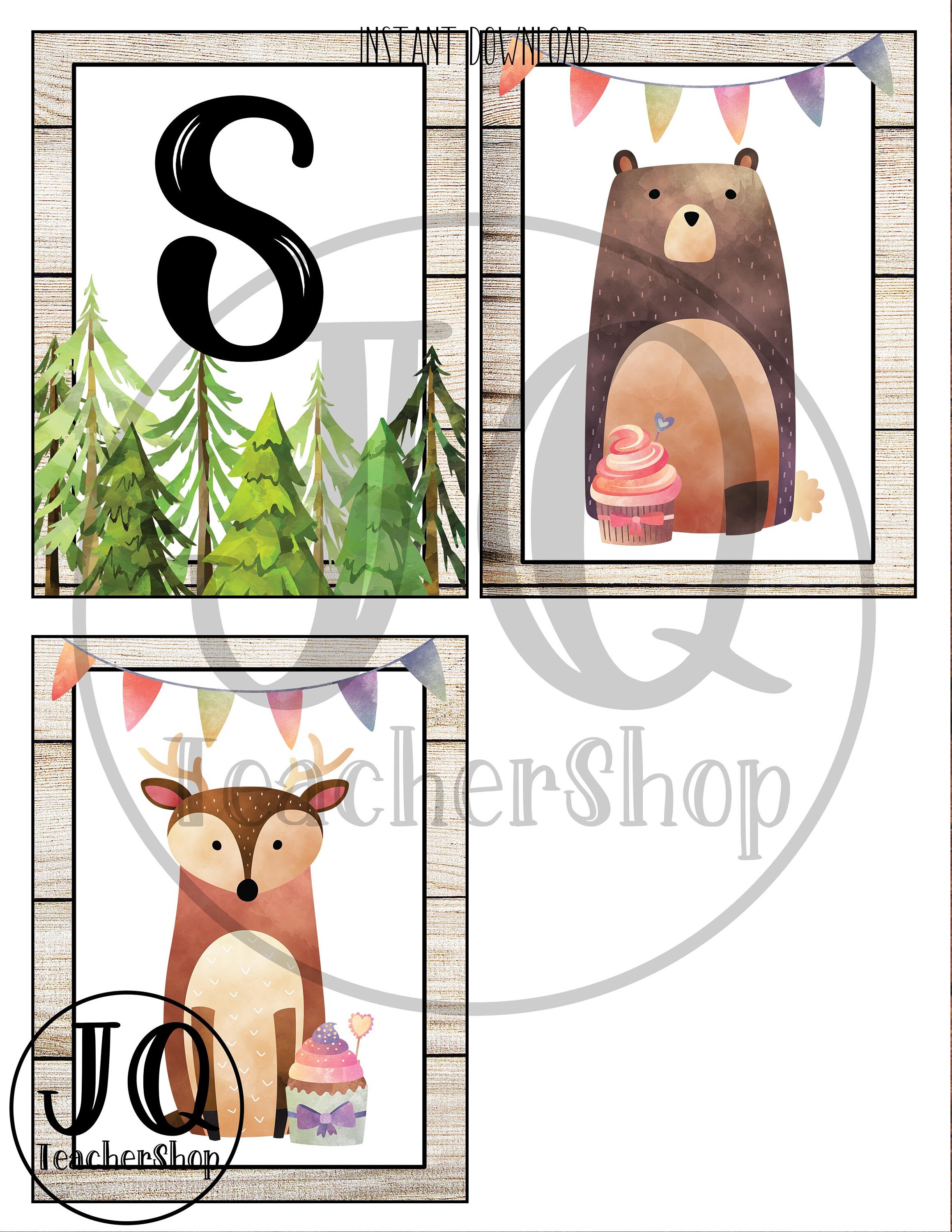 Printable Woodland Class Birthday Display Woodland Theme - Etsy
