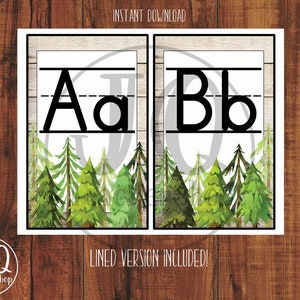 Printable Alphabet Wall Poster, Classroom Decor, Woodland Theme, Forest ...
