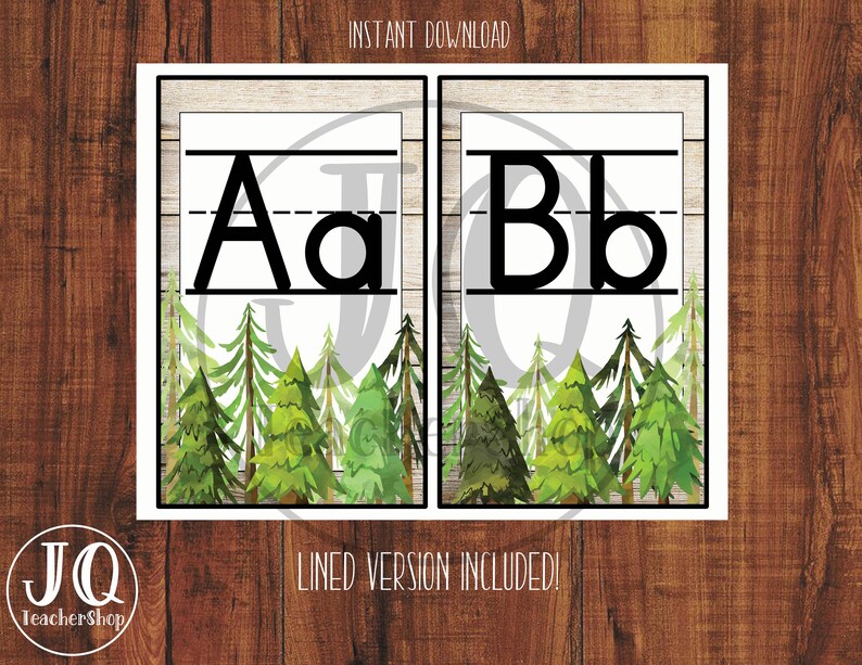 Printable Alphabet Wall Poster, Classroom Decor, Woodland Theme, Forest ...