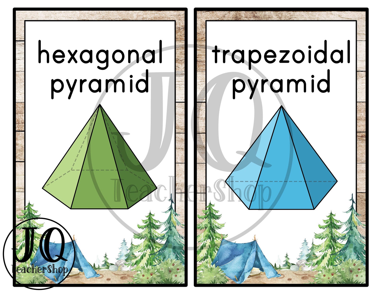 Printable, 2d Shapes, 3d Shapes, Camp Theme Classroom Decor, Camp Theme ...