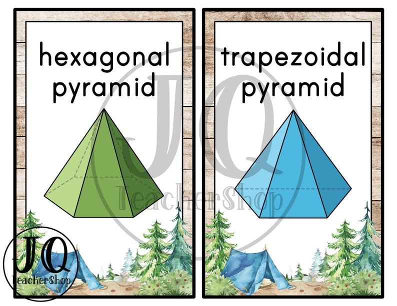 Printable 2d Shapes 3d Shapes Camp Theme Classroom Decor - Etsy UK