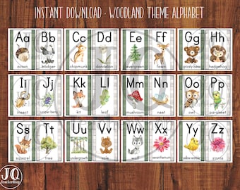 Printable Alphabet Word Wall Classroom Decor Woodland | Etsy