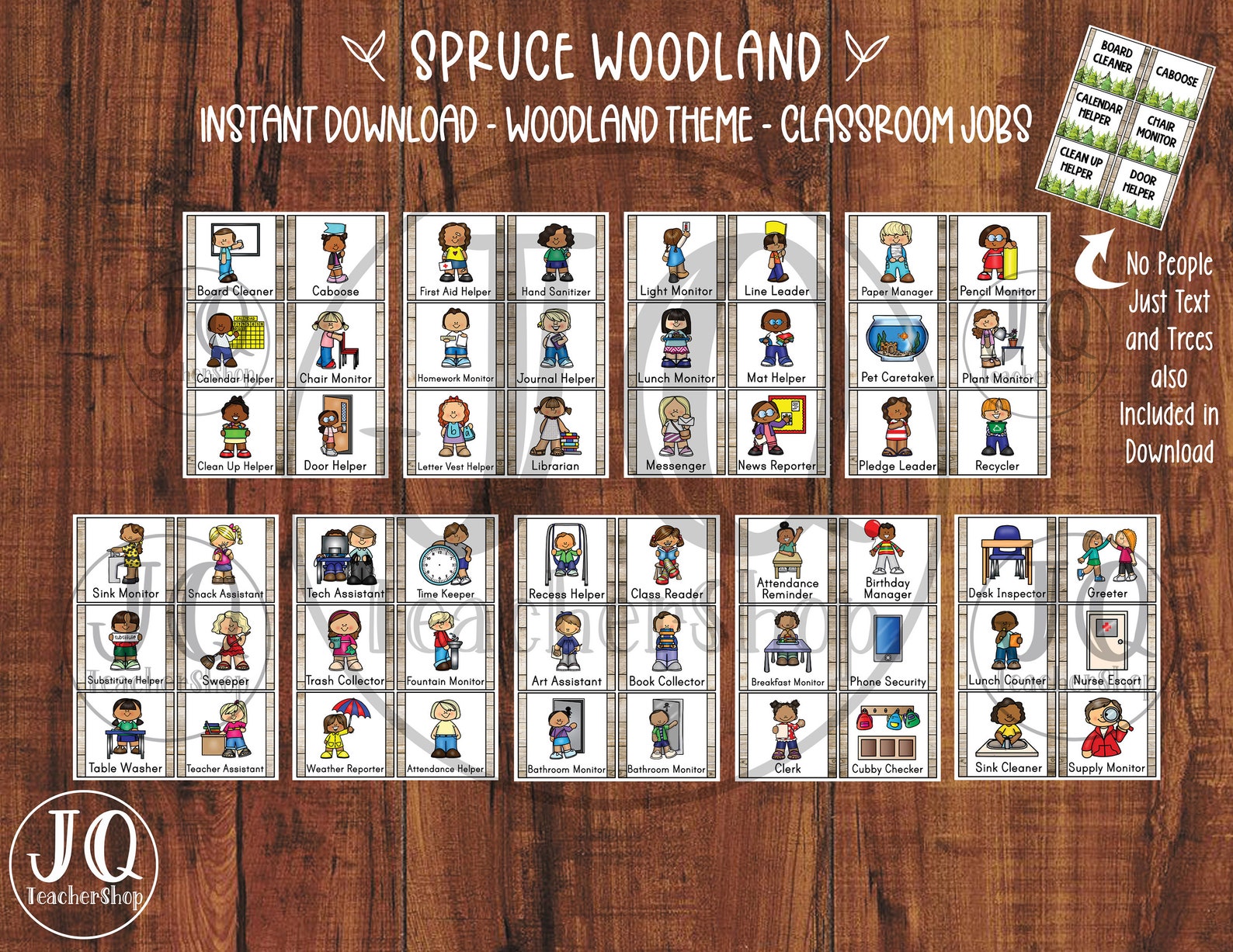 Printable Woodland Theme Classroom Decor, Classroom Jobs, Forest Theme ...