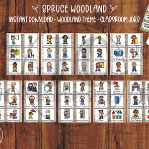 Printable Woodland Theme Classroom Decor, Classroom Jobs, Forest Theme ...