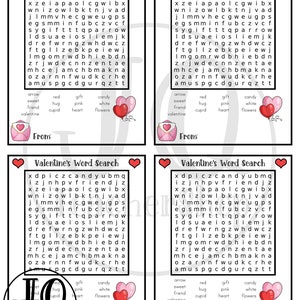 Printable Word Search Theme Valentine's Day Cards, Valentine From ...