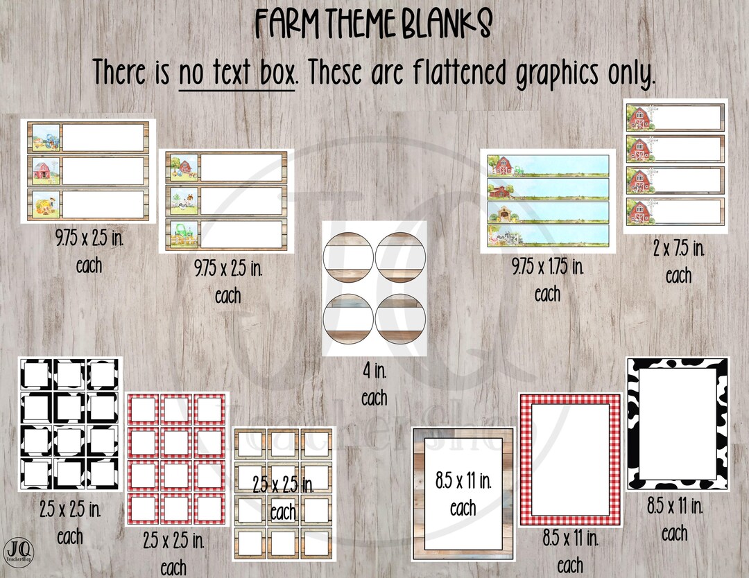 Printable Farm Theme Blank Labels: DIY Graphics (digital Download) - Etsy
