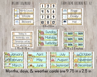 Farm Classroom Calendar - Etsy