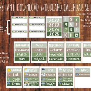 Printable Classroom Calendar Woodland Theme Classroom Wall - Etsy