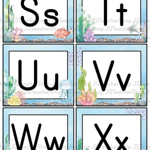 Ocean Theme Alphabet Wall Cards: Classroom Decor (digital Download) - Etsy