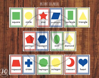 Printable 2d Shape Posters Woodland Theme Classroom Decor | Etsy