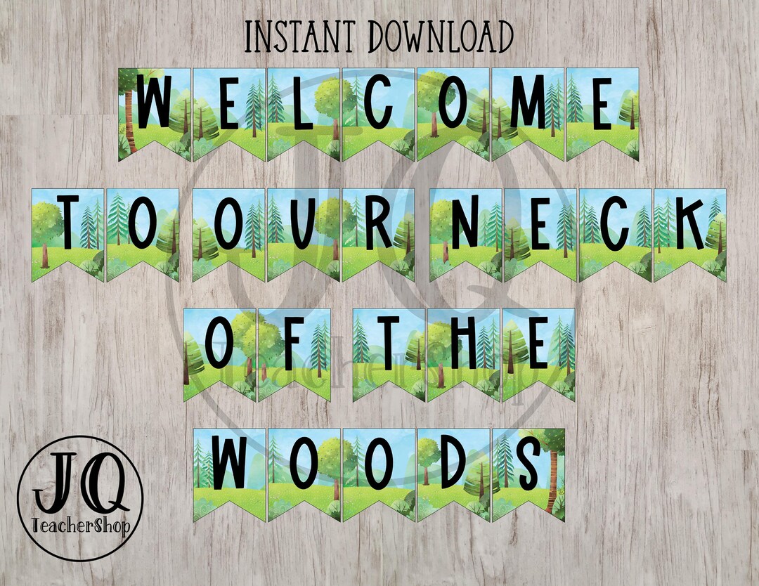 Woodland Welcome Banner: Camping Theme Classroom Decor (digital ...