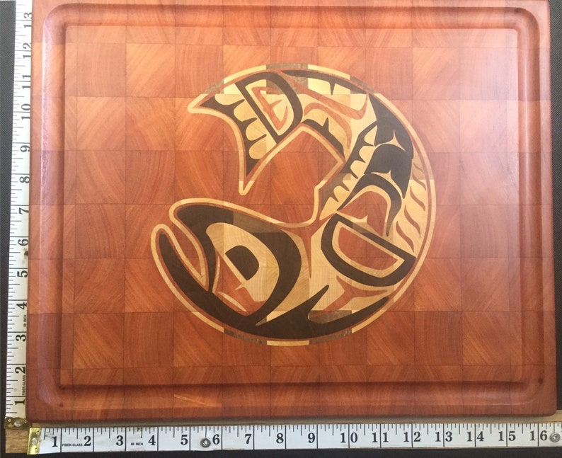 Custom Multi Species Inlay End Grain Cutting Boards With Display Stand ...